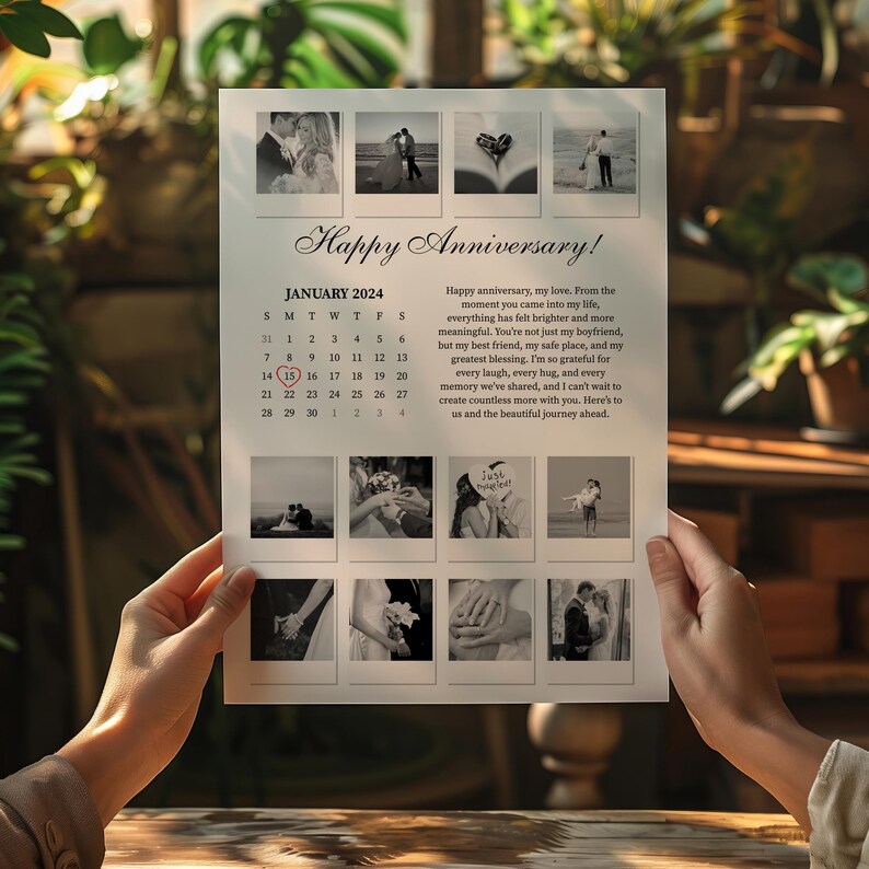 Custom Polaroid Photo Collage Template, First Wedding Anniversary Gift ...
