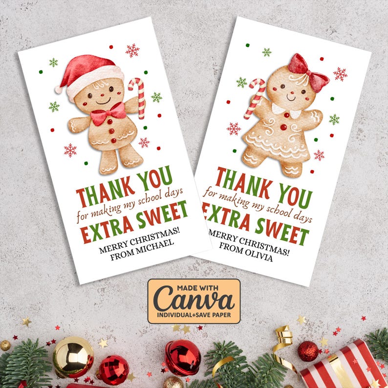 Editable Teacher Christmas Gift Tag: Printable Principal Holiday Thank ...