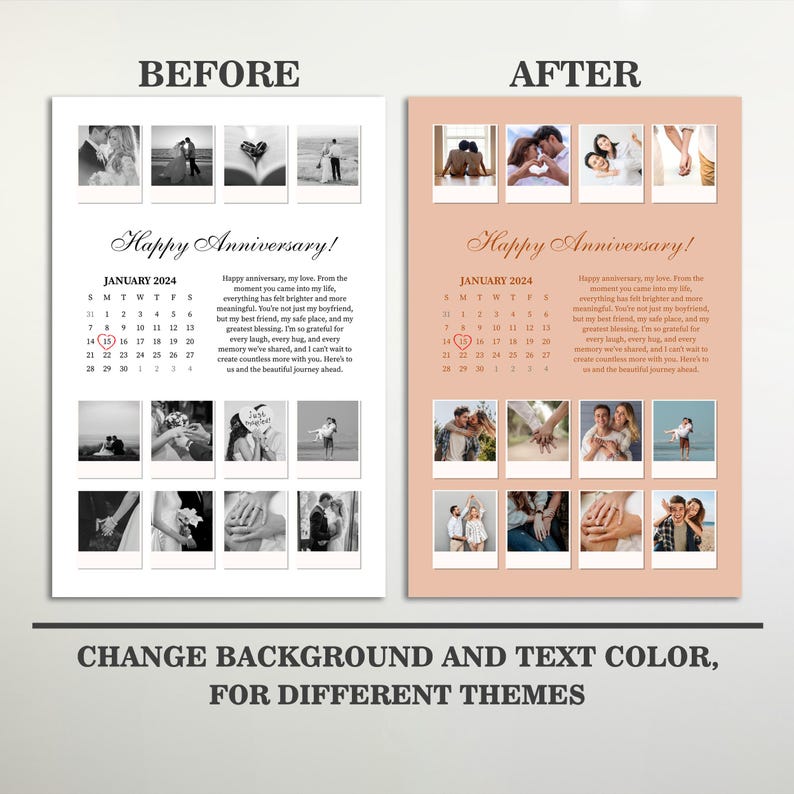 Custom Polaroid Photo Collage Template, First Wedding Anniversary Gift ...