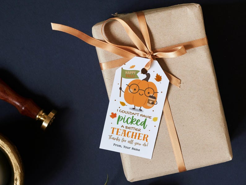 Happy Fall Teacher Gift Tag Printable Digital Download Pumpkin I Couldn ...