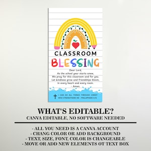 Printable Classroom Blessing Tag, Cute First Day of School Teacher ...