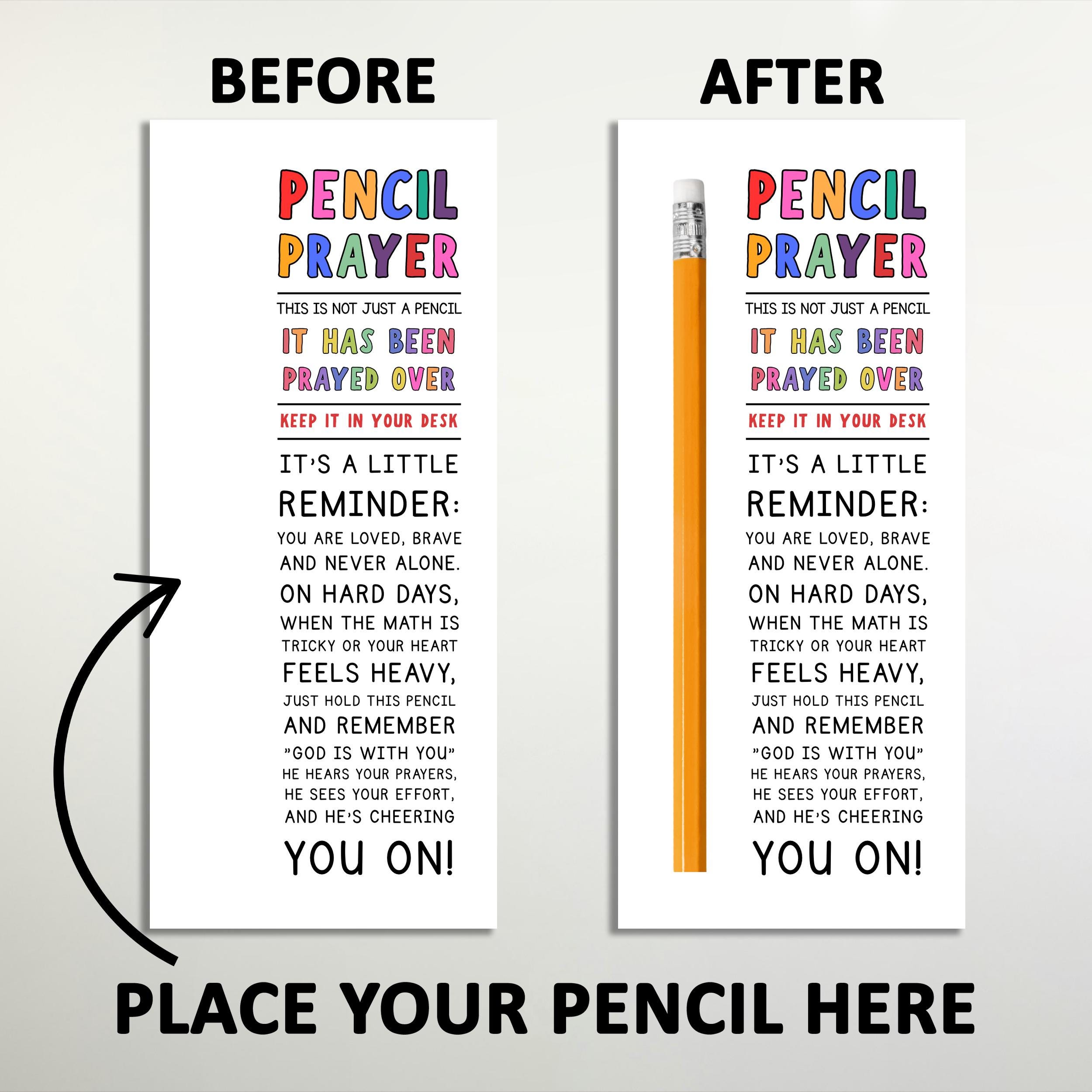 Christian Pencil Prayer Card Printable for Students and Teachers for ...