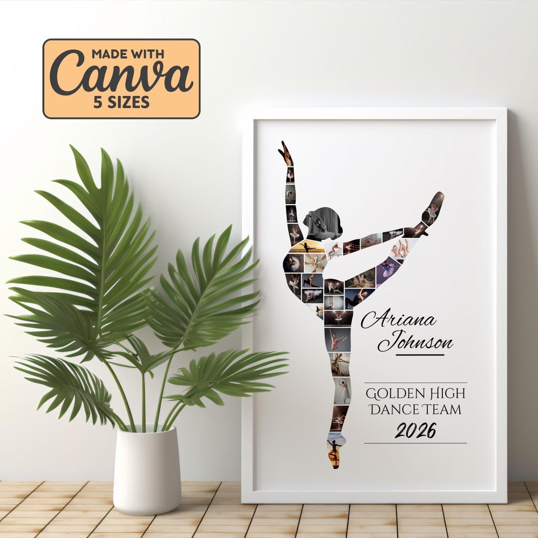 Contemporary Dance Photo Collage, Personalized Ballet Dancer Senior ...
