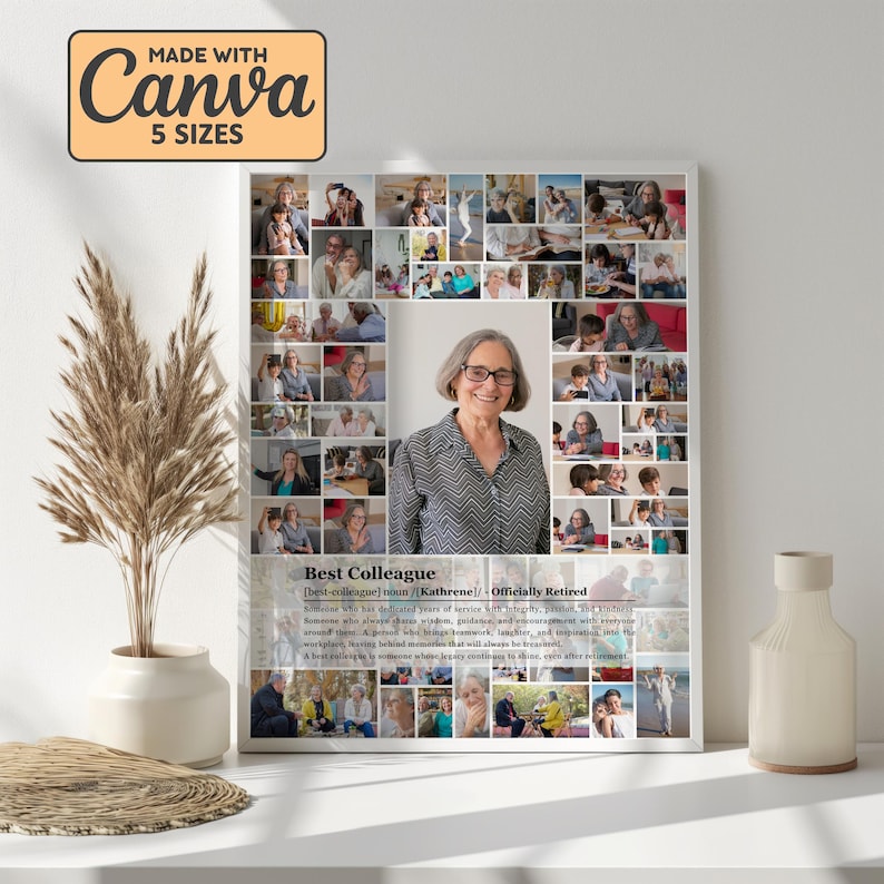 Farewell Photo Collage Canva Frame Template,customizable Goodbye Memory ...