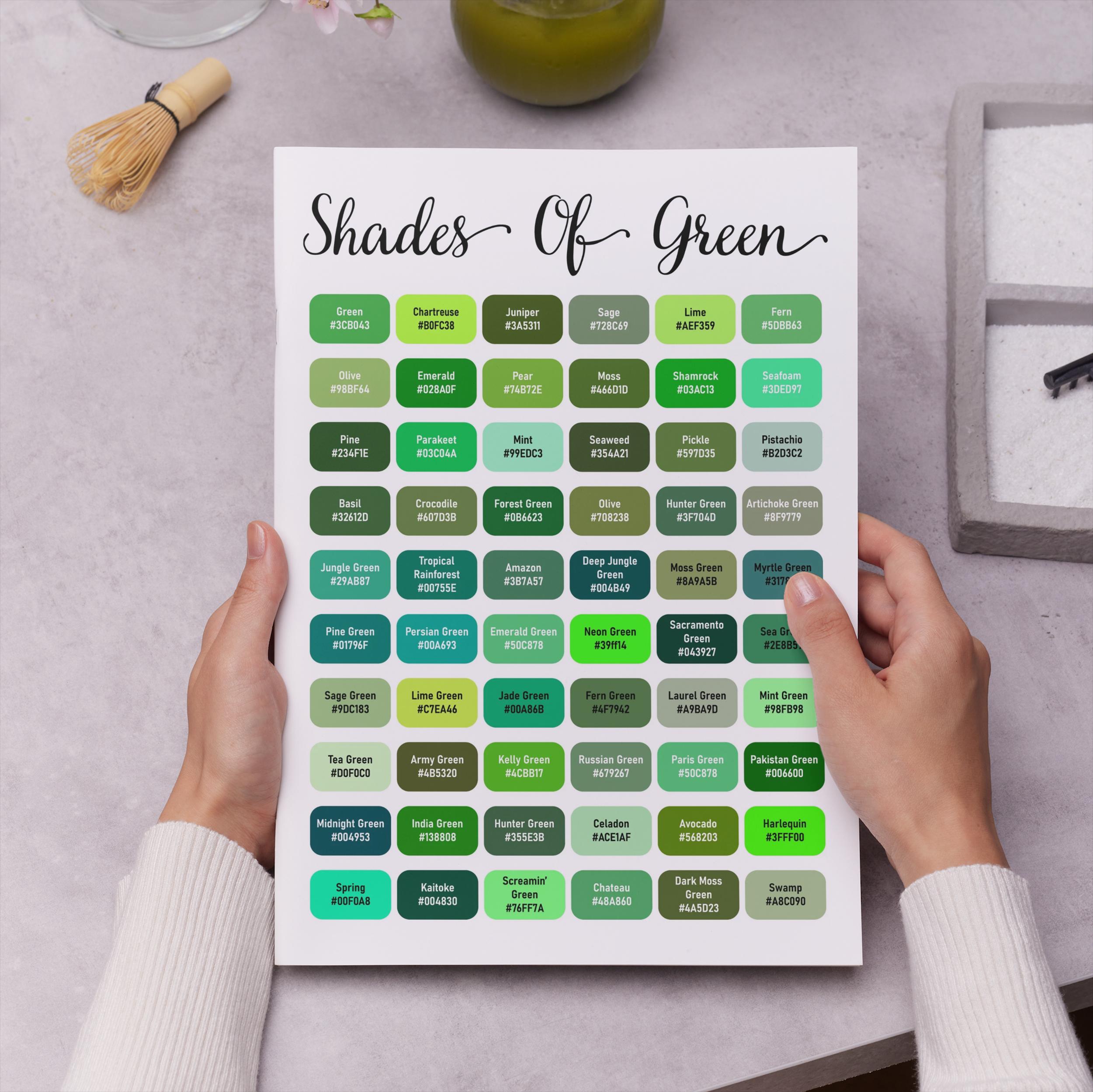 120 Color Names and Shades, Green Color Hex Name PNG, Shades of Green ...