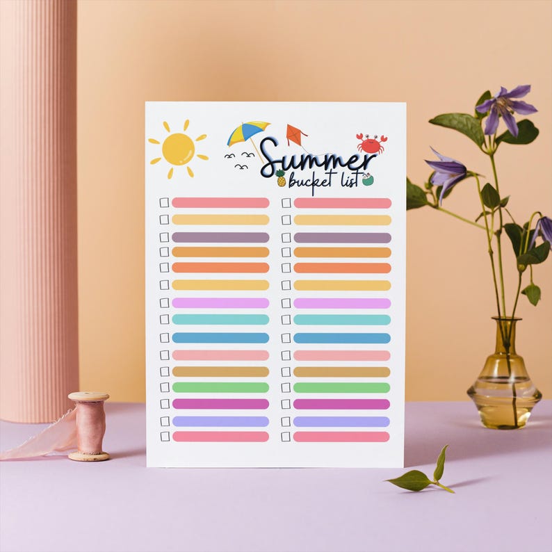 Editable Summer Bucket List Template: Family Fun Planner (canva ...