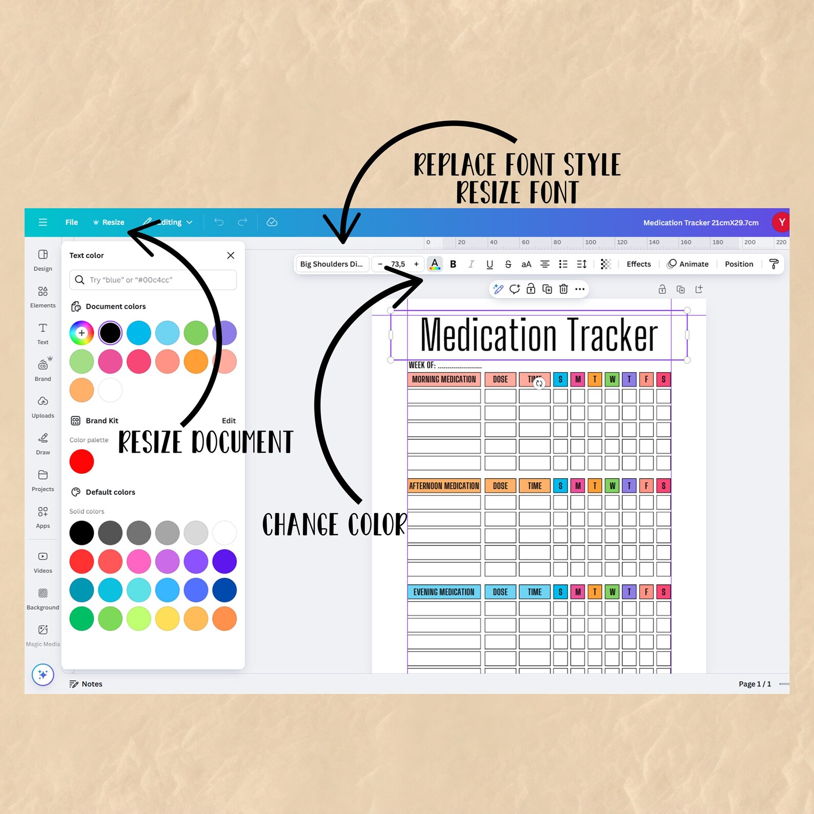 Printable Medication Schedule, Weekly Medication Tracker, Morning ...