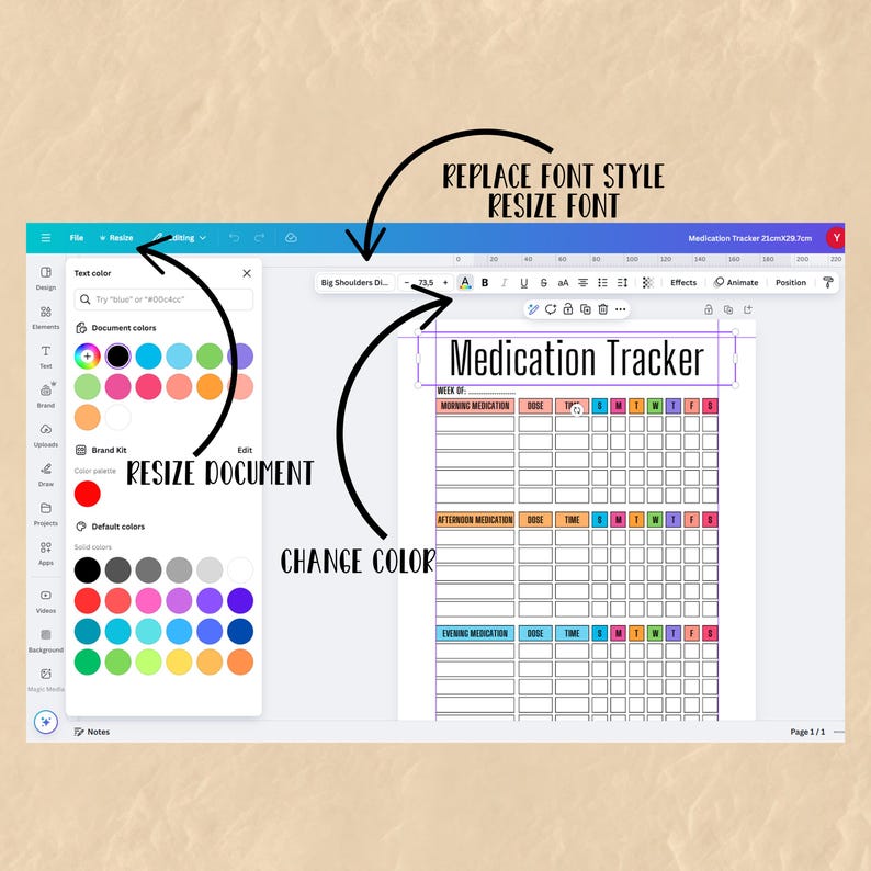 Printable Medication Schedule, Weekly Medication Tracker, Morning ...