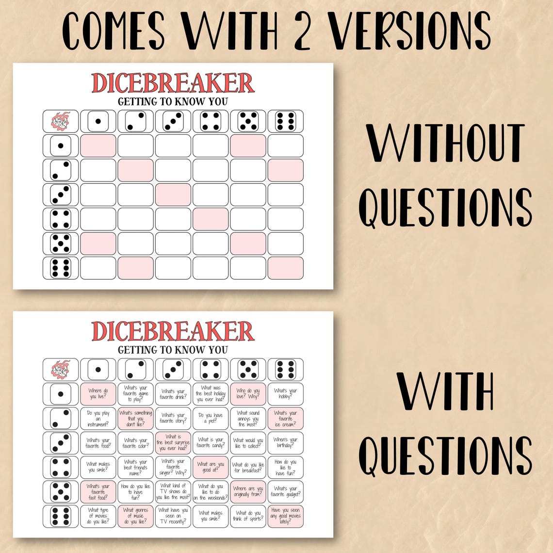 Dicebreaker Roll and Tell Game, Back to School, Icebreaker Activity for ...