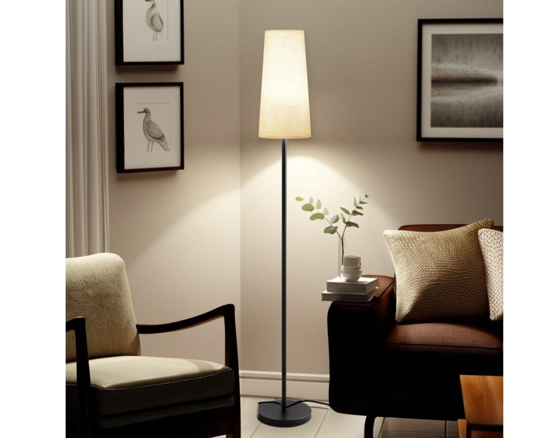 Matte Beige Floor Lamp: Modern Minimalist Boho Lighting (61"h) - Etsy