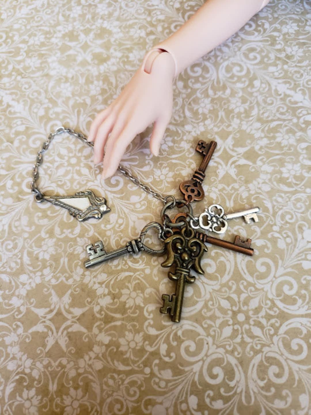 Jailer's Key Ring With Victorian Style Fob Vintage Style for 16 ...