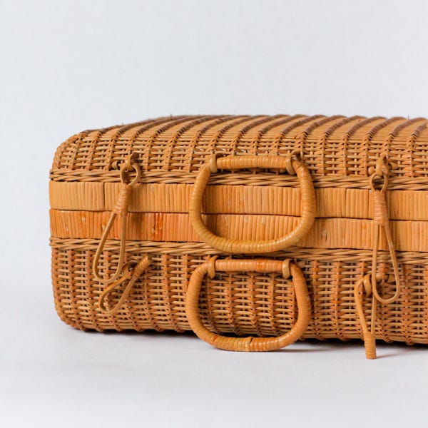 Rattan Suitcase - Etsy