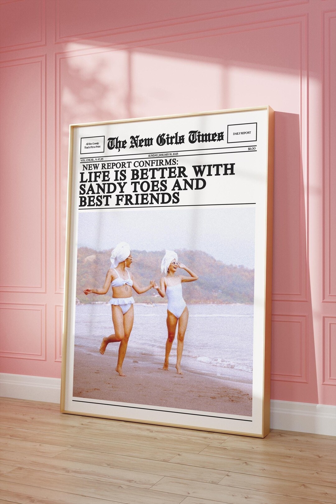 Coastal Girls Life Wall Art Beachy Magazine Cover Poster Retro ...