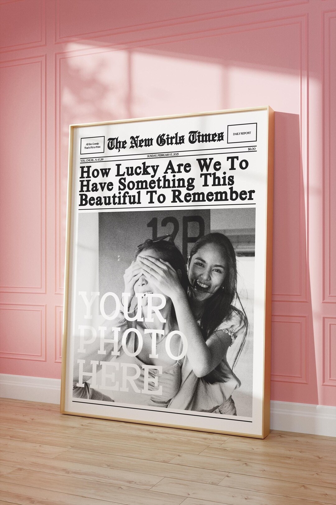 How Lucky Are We Custom Newspaper Headline Print Good Old Days College ...