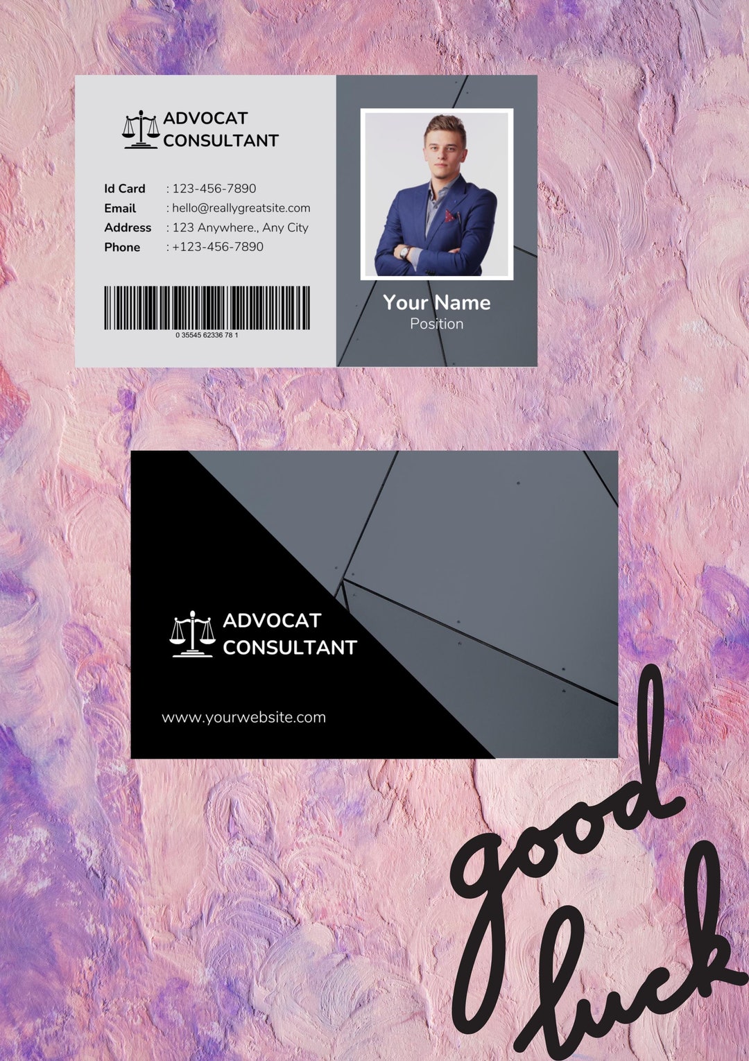 Template Professional ID Card, Editable ID Card Template, Custom ID ...