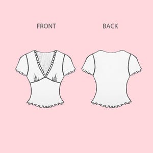 Lace Frill Top Sewing Pattern, Y2K Crop Top Sewing Pattern, Trendy Top ...