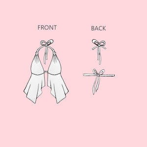Tie up Top Sewing Pattern, Y2K Halter Neck Top Pattern, Summer Halter ...