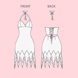 Fairy Dress Sewing Pattern, Y2K Fairycore Dress PDF Pattern, Lace up ...