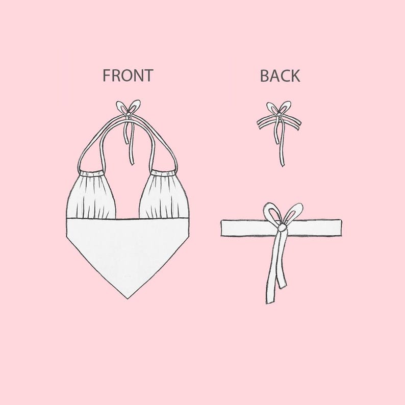 Halter Neck Crop Top Sewing Pattern, Halter Neck PDF Pattern, Tie Back ...