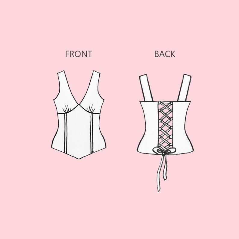 Y2K Corset Top Sewing Pattern, Lace up Corset PDF Pattern, Period ...