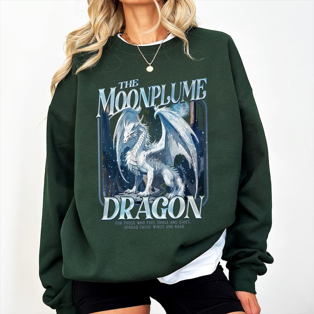 Moonplume Dragon Sweatshirt, Bookish Fantasy Hoodie - Etsy