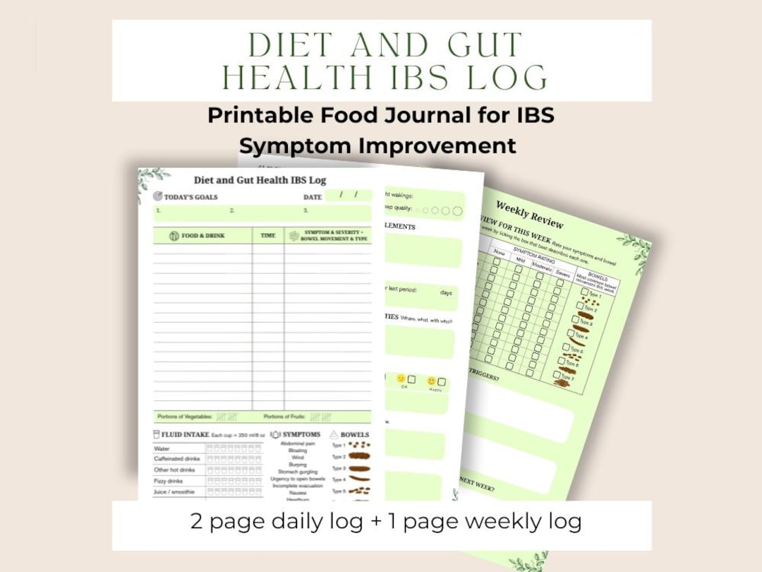 IBS Food Journal: Gut Health, Symptom & Trigger Tracker (printable PDF ...
