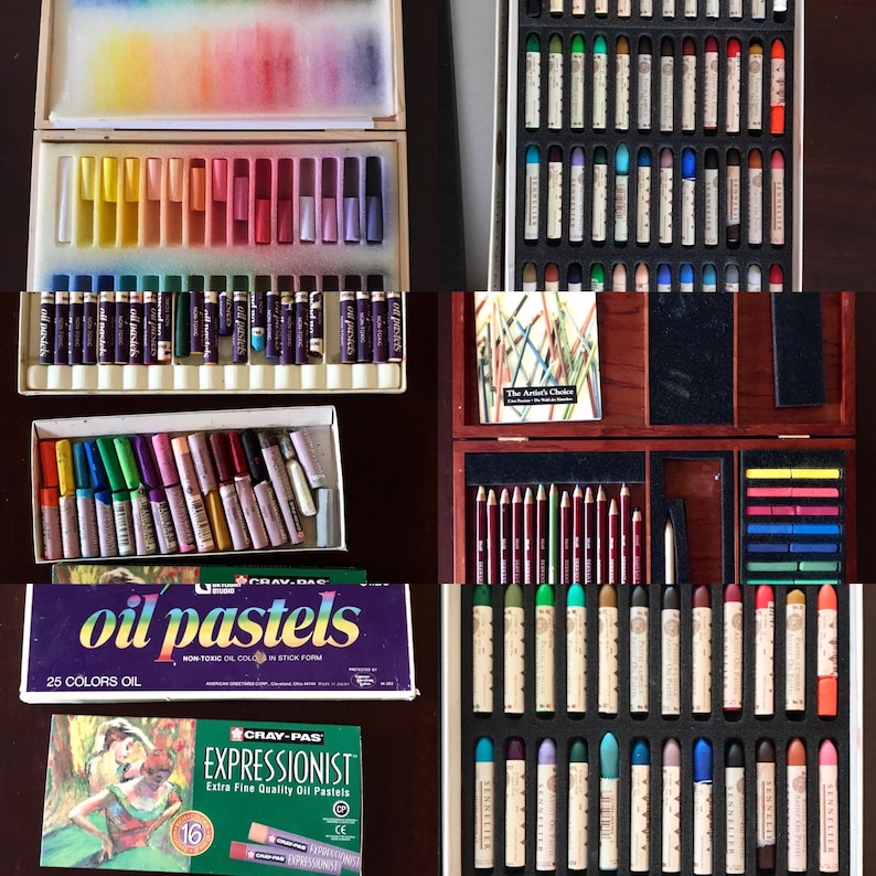 Art Supplies Pastel Chalk Oil Pastels Art Pastels Drawing | Etsy