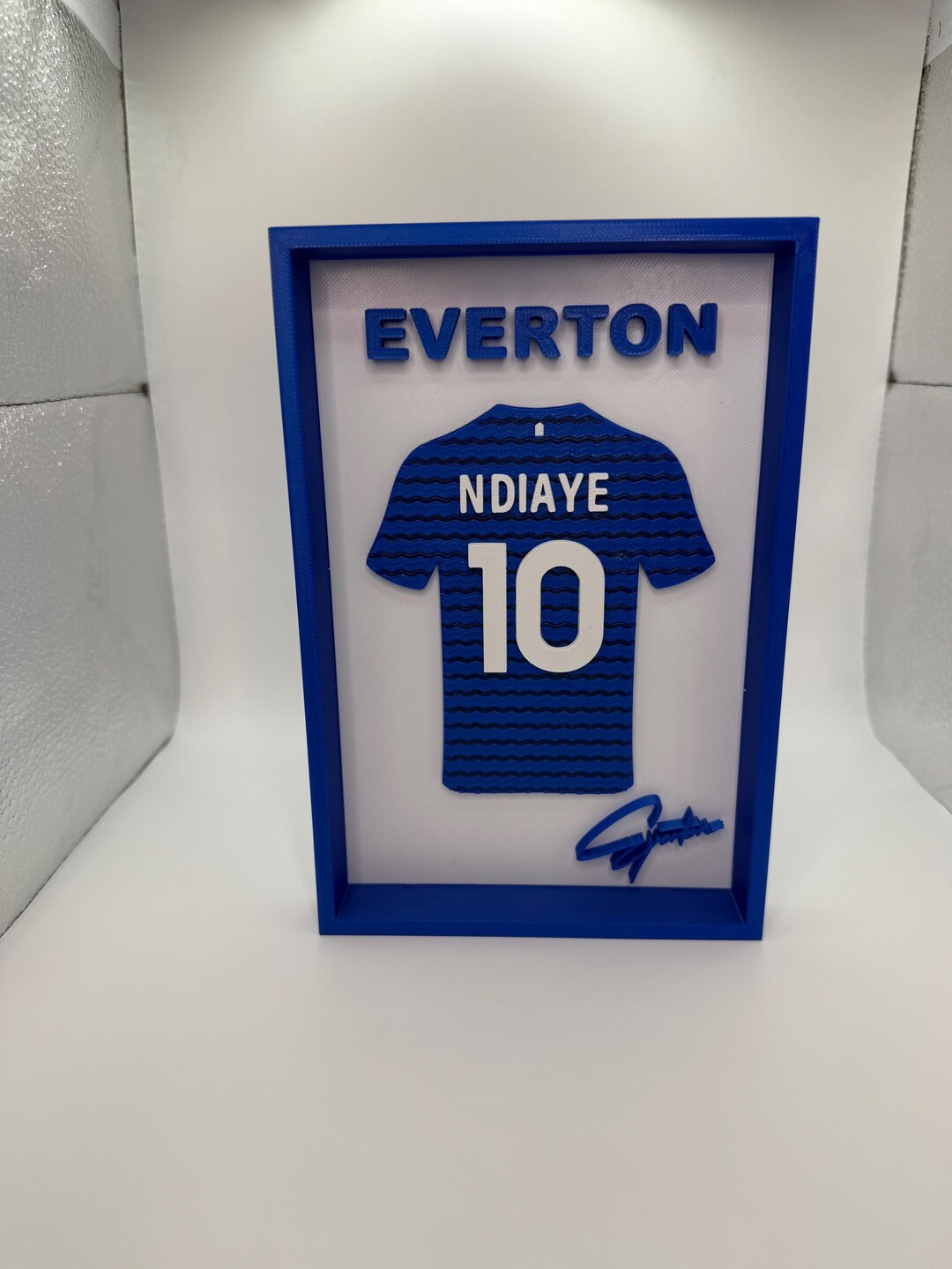 Custom Made Everton Blue Frame & Shirt 3D Printed. High Quality. Fan ...