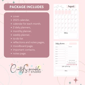 2025 Daily Planner - Editable Canva Template - Blush Pink Printable - Etsy