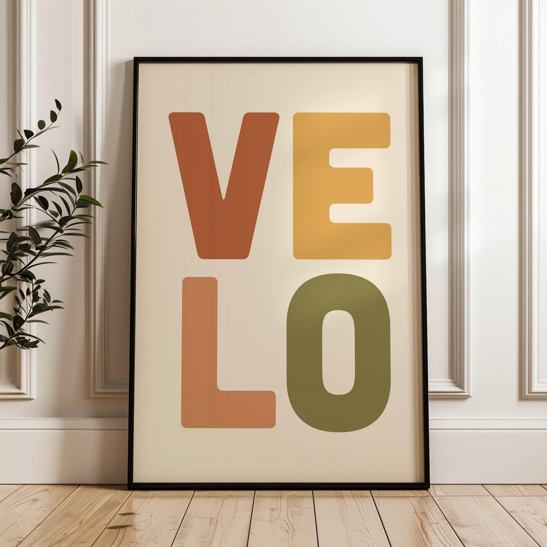 VELO Cycling Print: Retro Modern Bike Art (digital Download) - Etsy