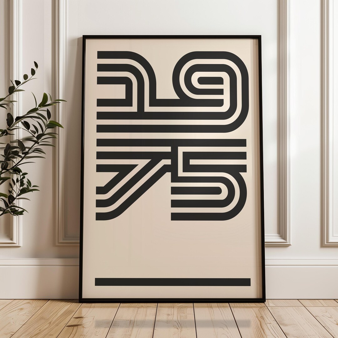 1975 Wall Art | 50th Birthday Gift | Retro Birth Year Print | Custom ...