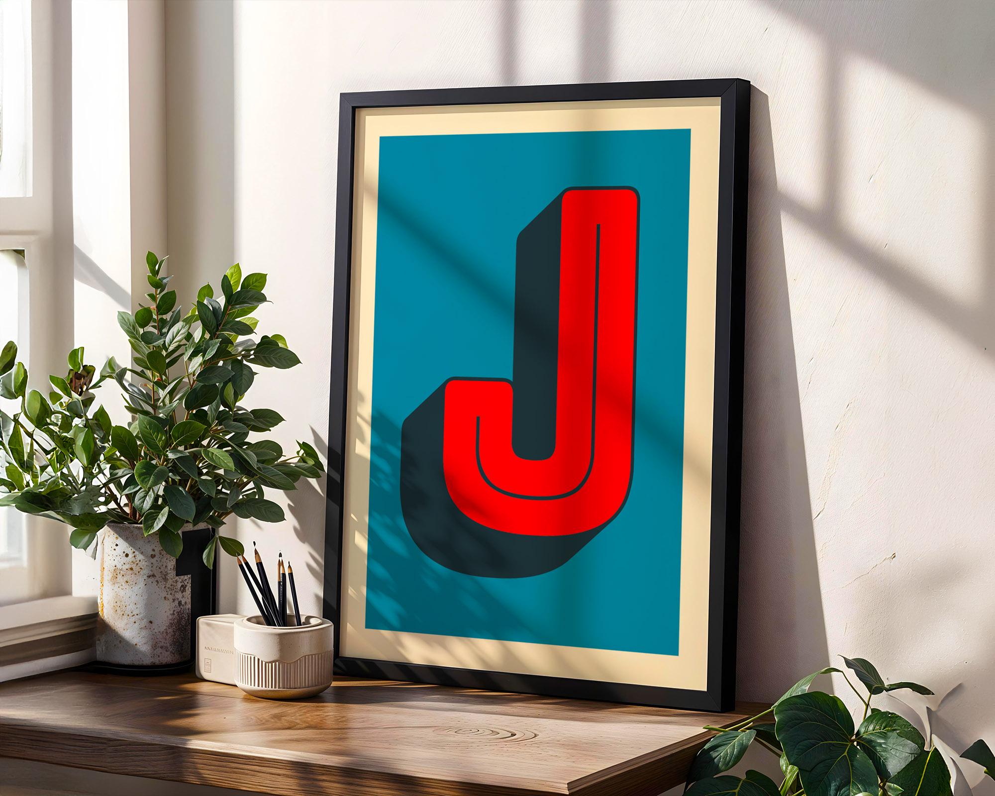Typographic Letter J Digital Download Print, Alphabet Print - Etsy