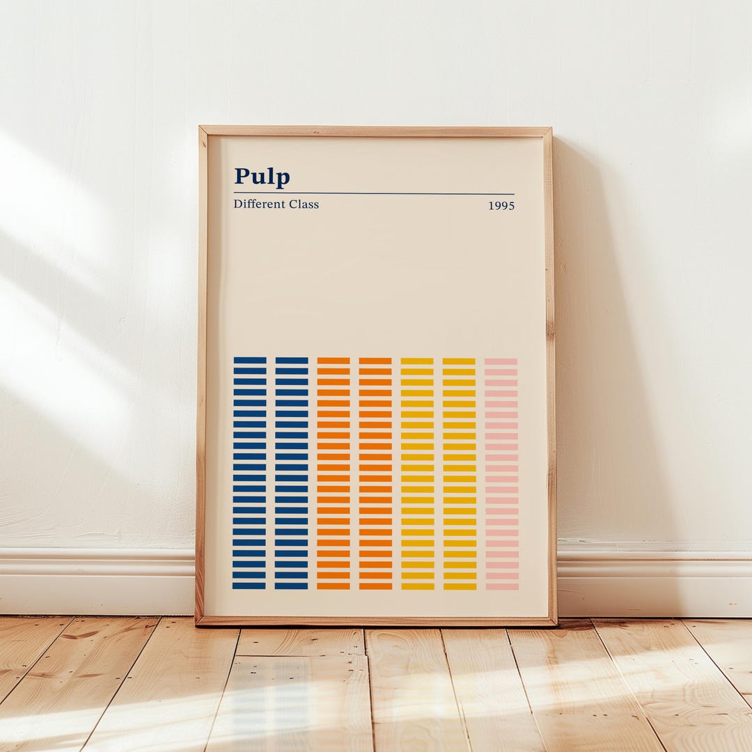 Pulp Poster, Different Class Art, Britpop Poster, Music Print | Instant ...