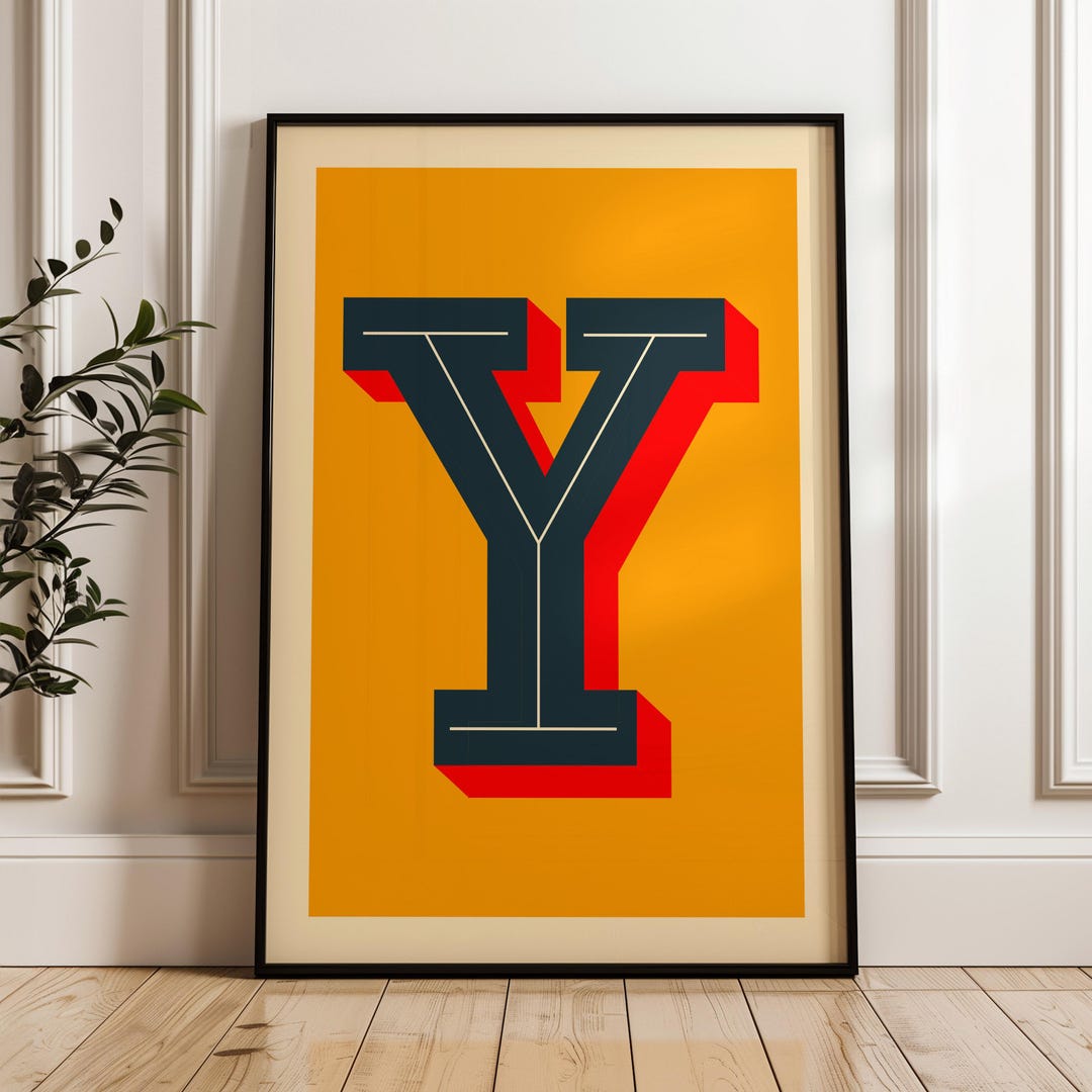 Typographic Letter Y Digital Download Print, Alphabet Print - Etsy