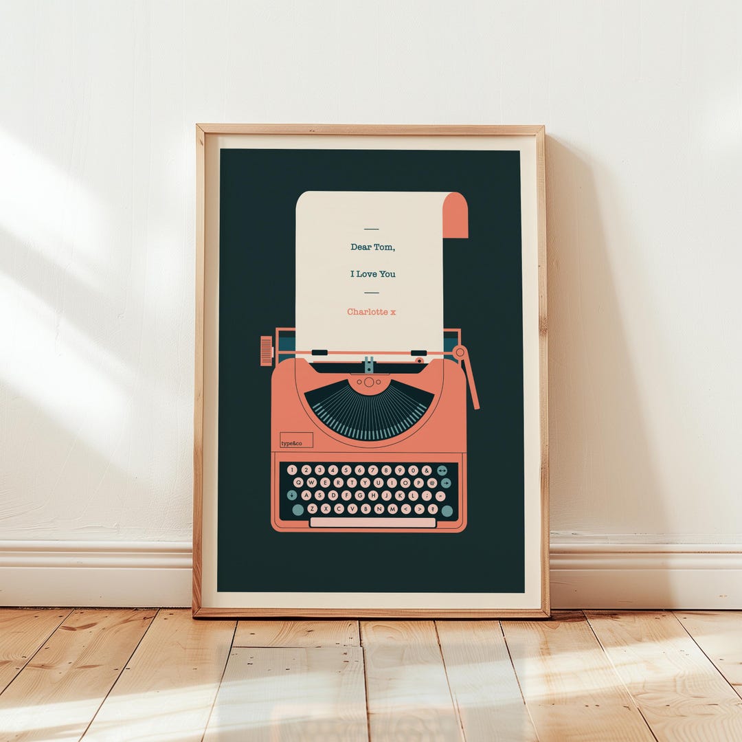 Personalised Typewriter Print – Custom Quote or Song Lyric Art, Gift ...