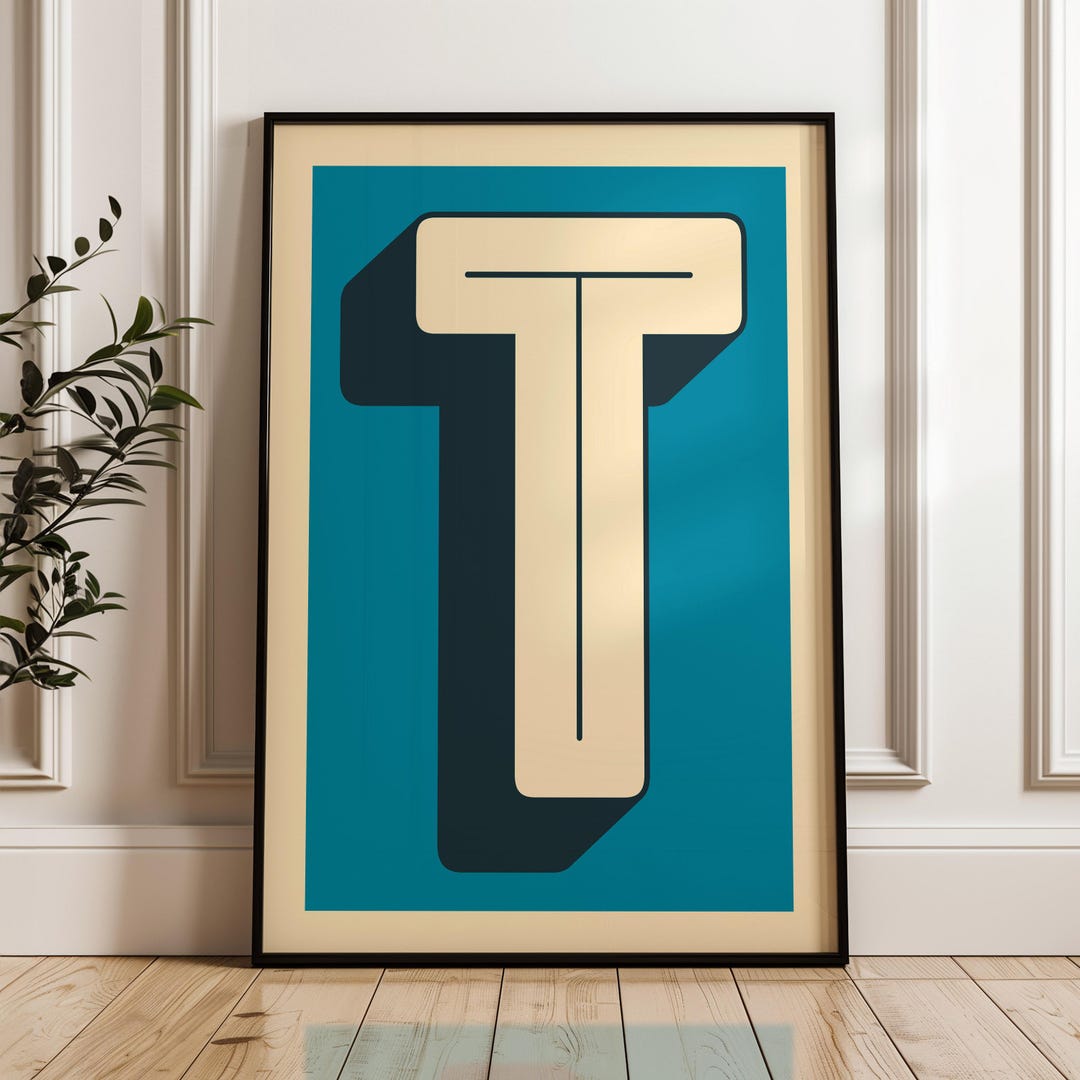 Typographic Letter T Digital Download Print, Alphabet Print - Etsy