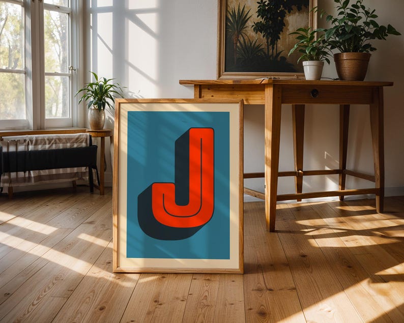 Typographic Letter J Digital Download Print, Alphabet Print - Etsy