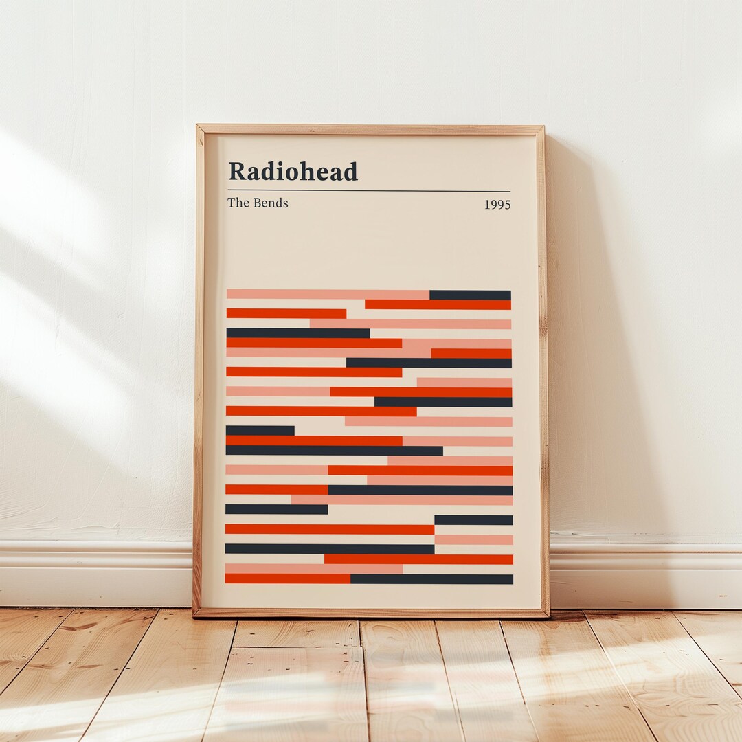 Radiohead Poster, the Bends Album Art, Radiohead Print, Minimalist ...