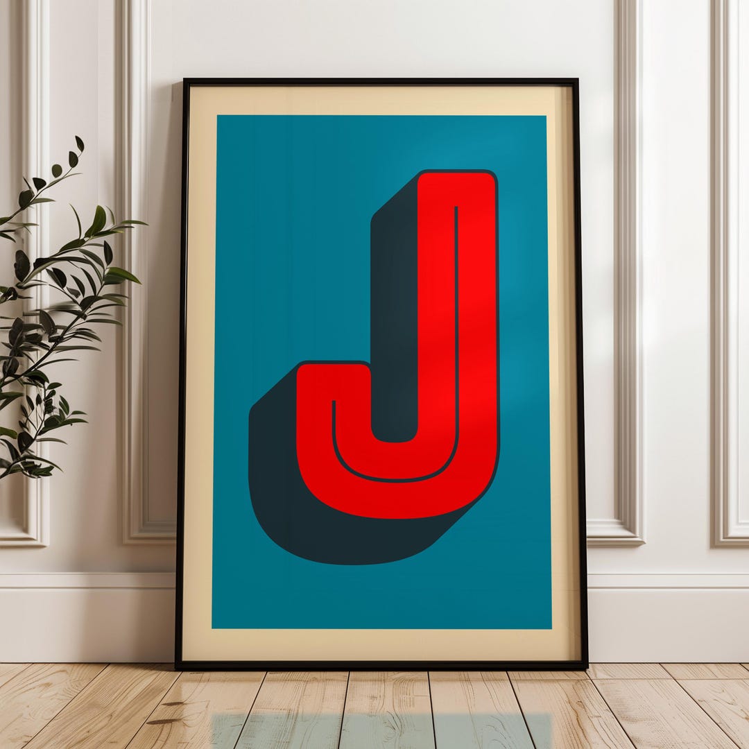 Typographic Letter J Digital Download Print, Alphabet Print - Etsy
