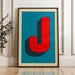 Typographic Letter J Digital Download Print, Alphabet Print - Etsy