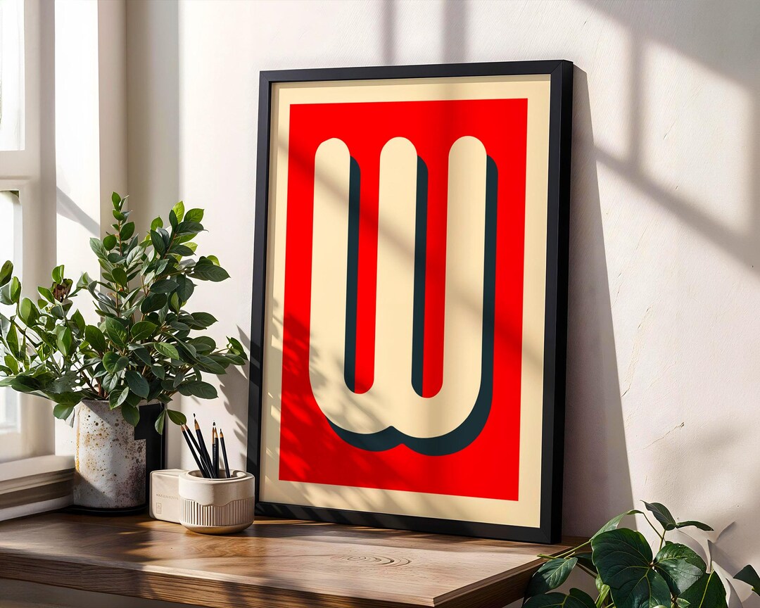Typographic Letter W Digital Download Print, Alphabet Print - Etsy