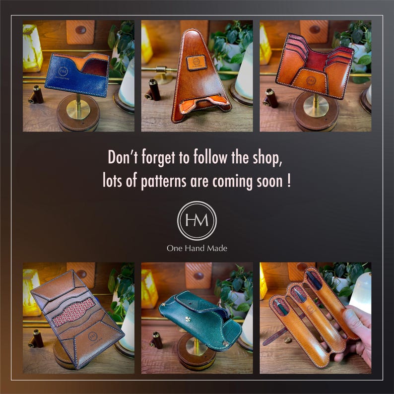 Digital High-end Leather Cardholder Pattern (PDF, SVG, AI). All the ...