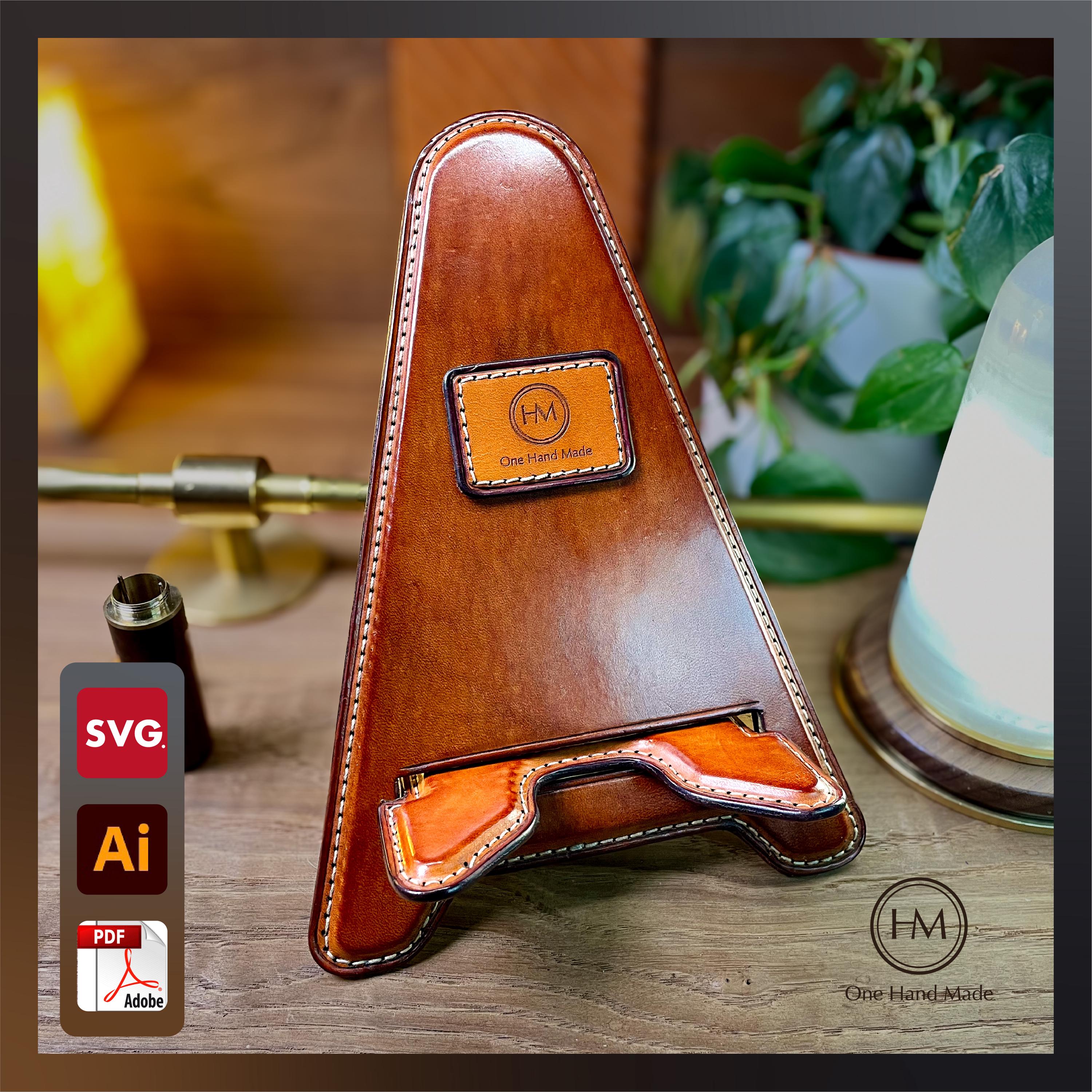 Leather Phone Stand Pattern – PDF, Ai, SVG | DIY Sewing Project ...