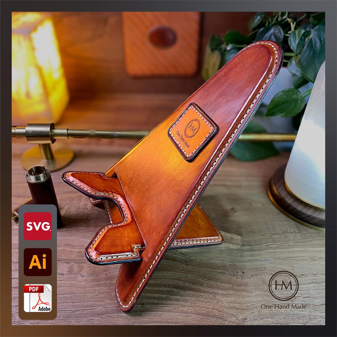 Leather Phone Stand Pattern – PDF, Ai, SVG | DIY Sewing Project ...