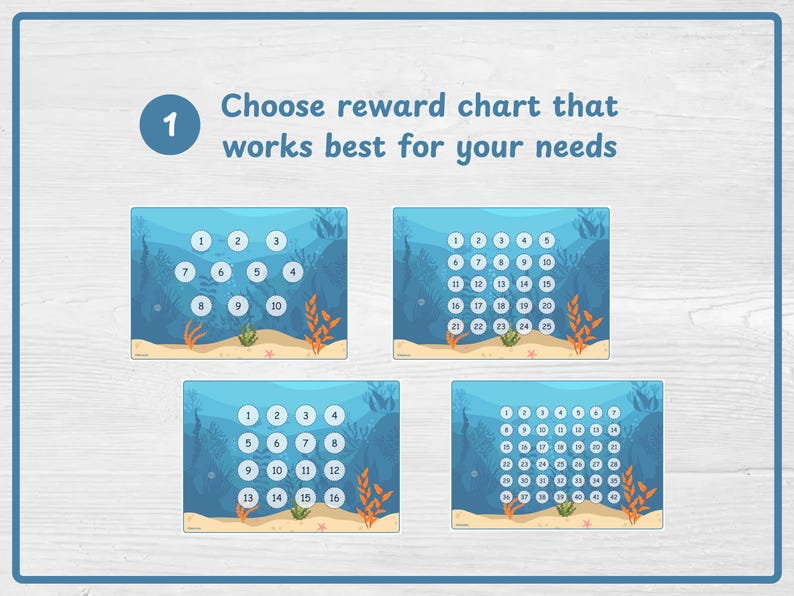Printable Ocean Reward Chart for Kids Sea Animal-themed Behavior Chart ...