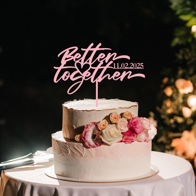 Cake Topper for Weddings,anniversary Cake Toppers, Personalized Date ...