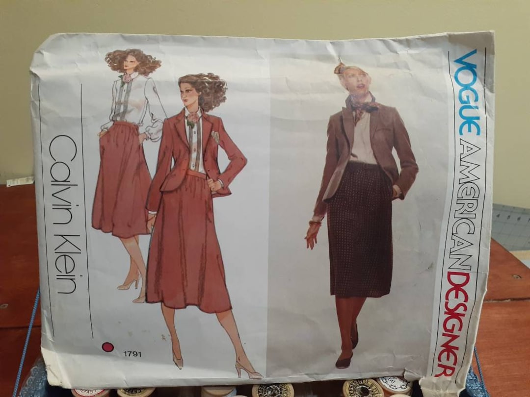 1980 Vogue 1791 American Designer Calvin Klein Size 10 Jacket Blouse ...