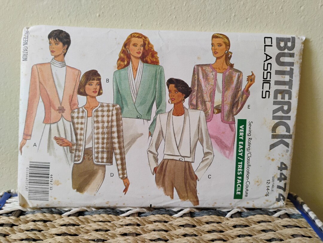 1980s Butterick 4474 Very Easy Classic Pattern for Missy's Jacket FF ...