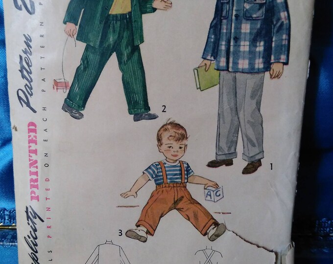 1940s Simplicity 3083 Pattern for Boys Slacks and Jacket Size 2 - Etsy
