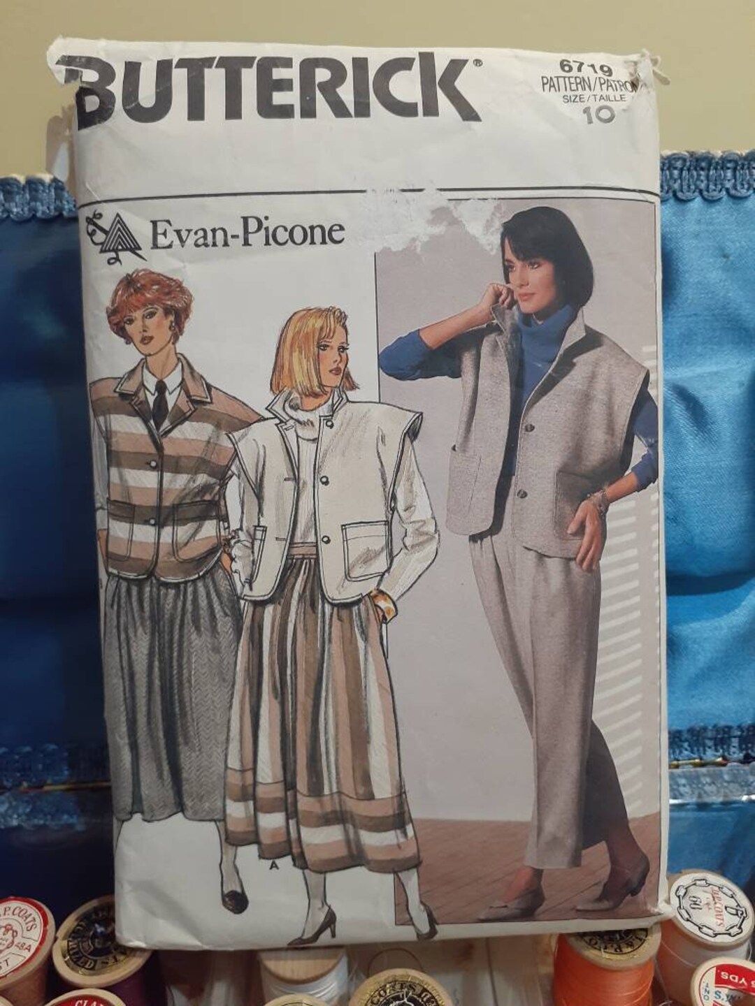 1980s Butterick 6719 Evan-picone Sewing Pattern Size 10 Misses Vest ...